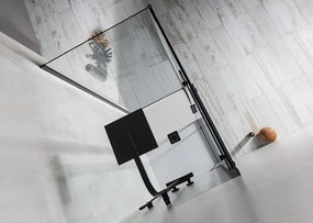Polysan, ALTIS LINE BLACK boční stěna 1000mm, čiré sklo, výška 2000mm, sklo 8mm, AL6112B