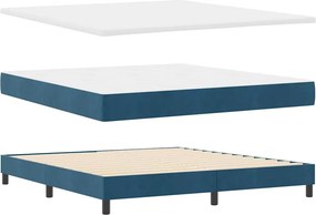 Postel s boxspringem s matrací Tmavě modrá 180 x 200 cm samet 3339126