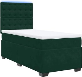 Box spring postel s matrací tmavě zelená 100x200 cm samet 3293149