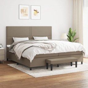 Box spring postel s matrací taupe 200x200 cm textil 3136545