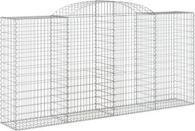 Klenuté gabionové koše 5 ks 300x50x140/160cm pozinkované železo 3146740