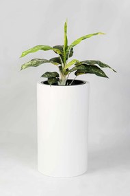 Kulatý květináč ESTRA, výška 60 cm, bílý mat