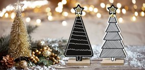Dřevěná dekorace vánoční stromeček černá