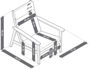 Tchibo - Pohodlné zahradní křeslo s vysokým opěradlem včetně podnožky - barva: béžová