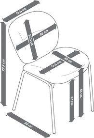 Tchibo - Polstrovaná designová židle - barva: šedá