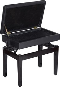 HOMCOM Klavírní lavice s úložným prostorem a nastavitelnou výškou 54,5x33x48-58cm, ideální jako kosmetický stolek pro milovníky hudby