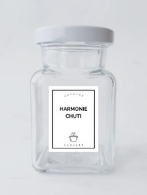 Samolepka na kořenky HARMONIE CHUTI bílá 3 × 4 cm tučné písmo