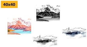 Set obrazů magická krajina ve stylu malby Varianta: 4x 60x60