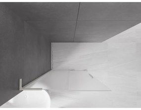 Mexen Velar L, posuvná sprchová zástěna Walk-in 100 x 200 cm, 8mm sklo námraza, broušená ocel, 871-100-003-33-97