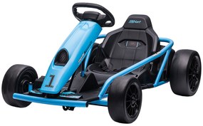 HOMCOM Dětská elektrická motokára 24V s pomalým startem, hudbou, klaksonem, bezpečnostním pásem, dětské vozidlo pro 8-12 let, modrá | Aosom.de
