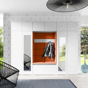 Eka Předsíňová stěna s čalouněnými panely Trinity 17 - Bílá / Okrová 2325