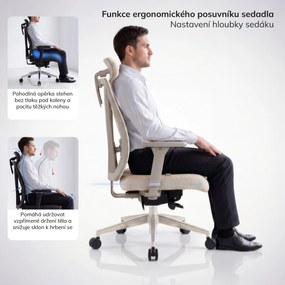 Ergonomická kancelářská židle světle béžová VECTOR