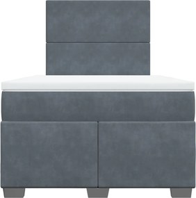 Box spring postel s matrací tmavě šedá 120 x 200 cm samet 3293177