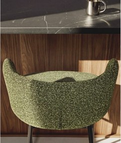 Tmavě zelená čalouněná barová židle (výška sedáku 75 cm) Ciselia – Kave Home