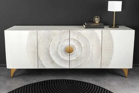 Luxusní bílá komoda z mangového masivu Golden Sunset 177cm