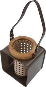 Lucerna Rattan 20 cm hnědá