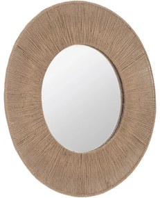 Přírodní jutové kulaté závěsné zrcadlo Kave Home Damira Ø 100 cm