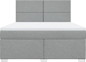 Box spring postel s matrací světle šedá 180 x 200 cm textil 3290560