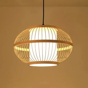 Toolight Natural, závěsné stropní svítidlo 50cm 1xE27 APP1632-1CP, přírodní hnědá-bílá, OSW-05144