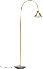 OnaDnes -20% Zlatá kovová stojací lampa Hübsch Pipe 168 cm