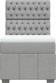 Box spring postel s matrací světle šedý 100 x 200 cm textil 3291586