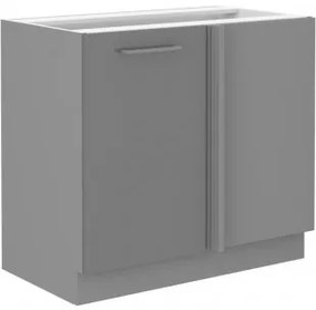 FALCO Rohová spodní kuchyňská skříňka Garid 105-ND-1F-BB-šedý lesk/šedá 9621