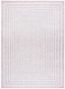 Dywany Łuszczów, Kusový koberec Sion Sisal Labirinth 22376 pink/ecru – na ven i na doma, 200x290, růžová, chodba / předsíň