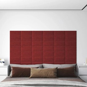 Nástěnné panely 12 ks vínové 30 x 15 cm textil 0,54 m² - Default Title