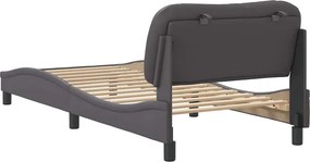 Rám postele bez matrace Hvar šedý 80 x 200 cm umělá kůže 3207963