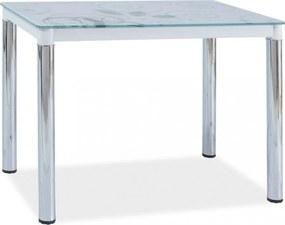 Casarredo - Komfort nábytek Jídelní stůl DAMAR II, bílé sklo/chrom