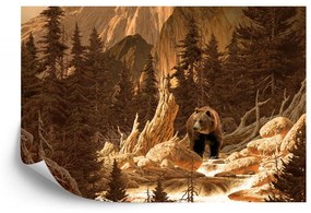 Fototapeta Bear In The Mountains Omyvatelný vlies 104x70.5