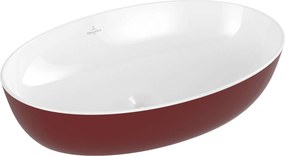 Villeroy & Boch Artis - Umyvadlo na desku, 61x41 cm, bez přepadu, bez otvoru pro baterii, Bordeaux 419861BCS9