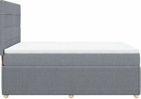 Box spring postel s matrací světle šedá 140 x 200 cm textil 3292079