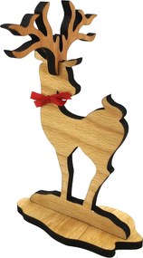 AMADEA Dřevěná dekorace jelen, výška 19 cm