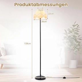 Costway Stmívatelná stojací lampa 159 cm s plynule nastavitelným