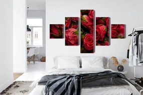 Vícedílný obraz Růže S Kapkami Vody Nedostatek Nedostatek Plátno Canvas 250x150