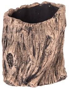 Betonový květináč Dekor kůra, hnědá, 12 x 13,5 cm