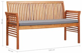 Zahradní lavice 150cm akáciové dřevo Dekorhome Krémová