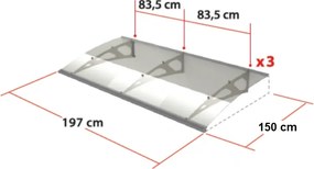 LANIT PLAST, s.r.o. stříška nad dveře LANITPLAST BLUEMOON XXL 197/150 stříbrná LG2582
