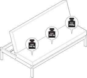Tchibo - Zahradní lavice 2 v 1 – dvojité lehátko - barva: šedá