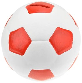 Sádrová pokladnička v dárkovém celofánu - Červeno-bílý míč (14cm)
