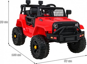Ramiz Autíčko Jeep Dark Night na baterie pro děti červené + pomalý start + EVA kola + LED audio