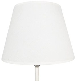 Stříbrná stolní lampa s bílým stínidlem – 18x44 cm