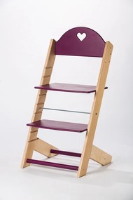 Lucas Wood Style rostoucí židle MIXLE -  přírodní/fialová rostoucí židle MIXLE: Srdíčko