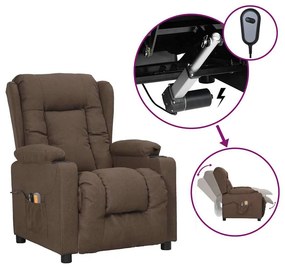 Elektrické masážní křeslo taupe textil 3098797