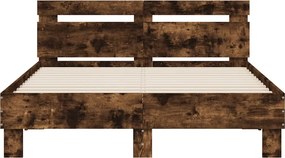 Rám postele s čelem kouřový dub 120 x 200 cm kompozitní dřevo 3207431