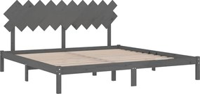 Rám postele šedý 200 x 200 cm masivní dřevo 3104890