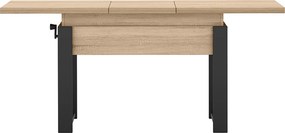 Rozkládací polohovací konferenční stolek HOGO 3v1 | 120-157x62,5-74,5x67 cm | síla horní desky 32 mm | dub sonoma/černé nohy