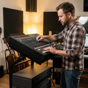 Costway 2 vrstvý profesionální audio stojan s nastavitelnými příčkami
