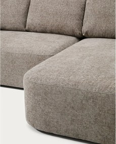 Taupe žinylková rozkládací rohová pohovka (pravý roh/s lenoškou) Laira – Kave Home